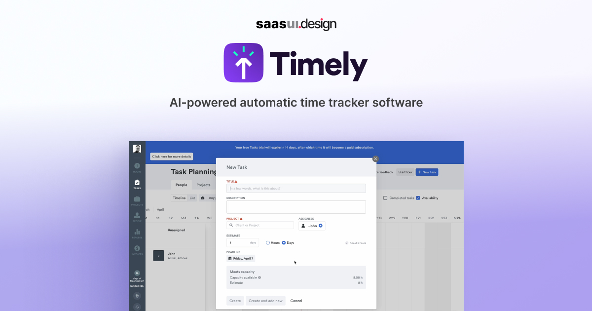 Timely | UI, UX Design | SaaS | Application Design | saas ui